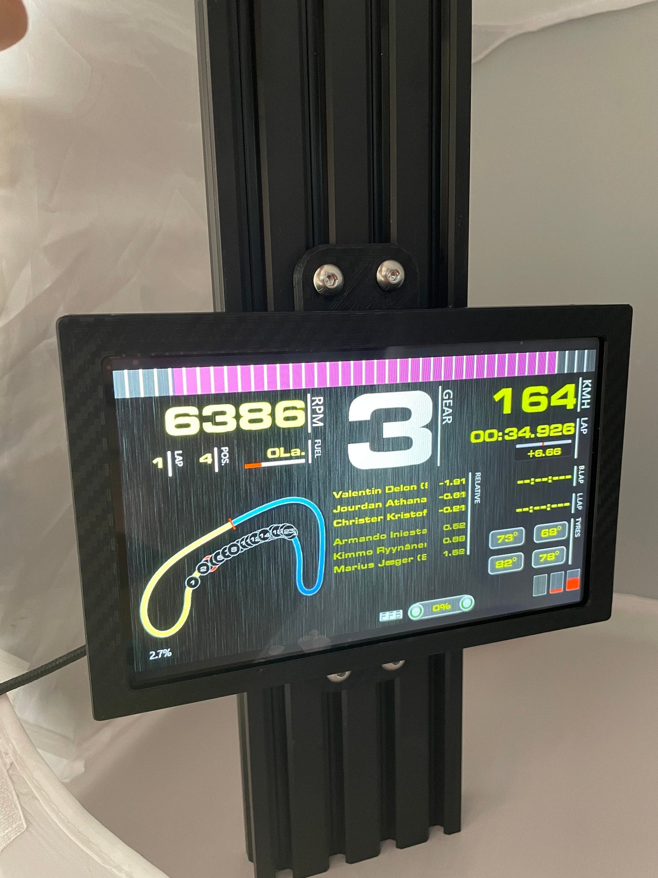 Sim Racing Dashboard Screen Cases Various Mount options Vocore 5" & 6 ...