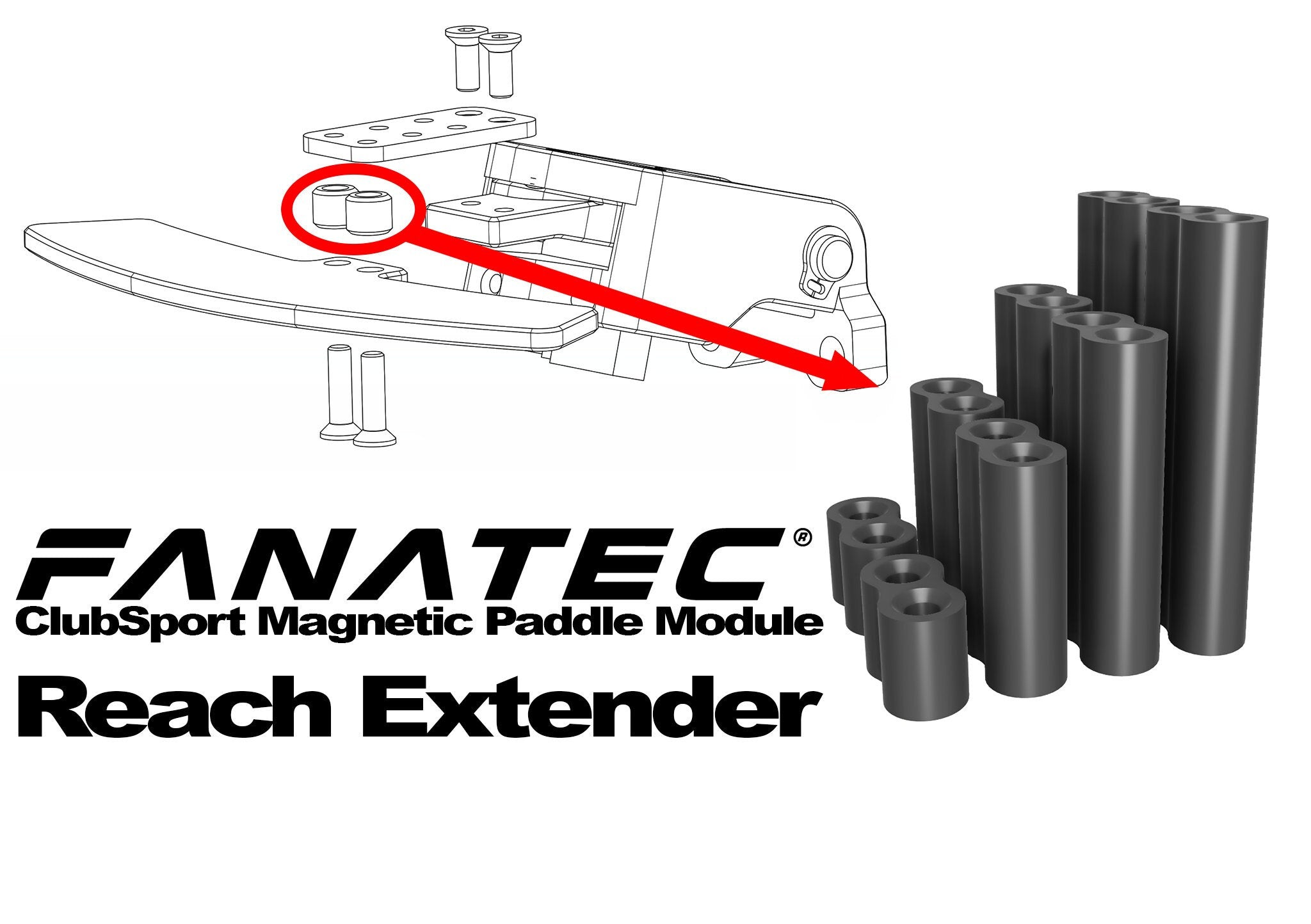 Reach Extender for Fanatec Clubsport Magnetic Paddle Module – Sim Race Mods